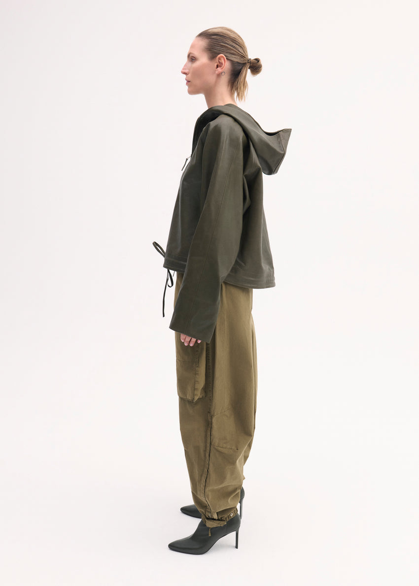 Workwear Pullover in Leather - Olive | CO
